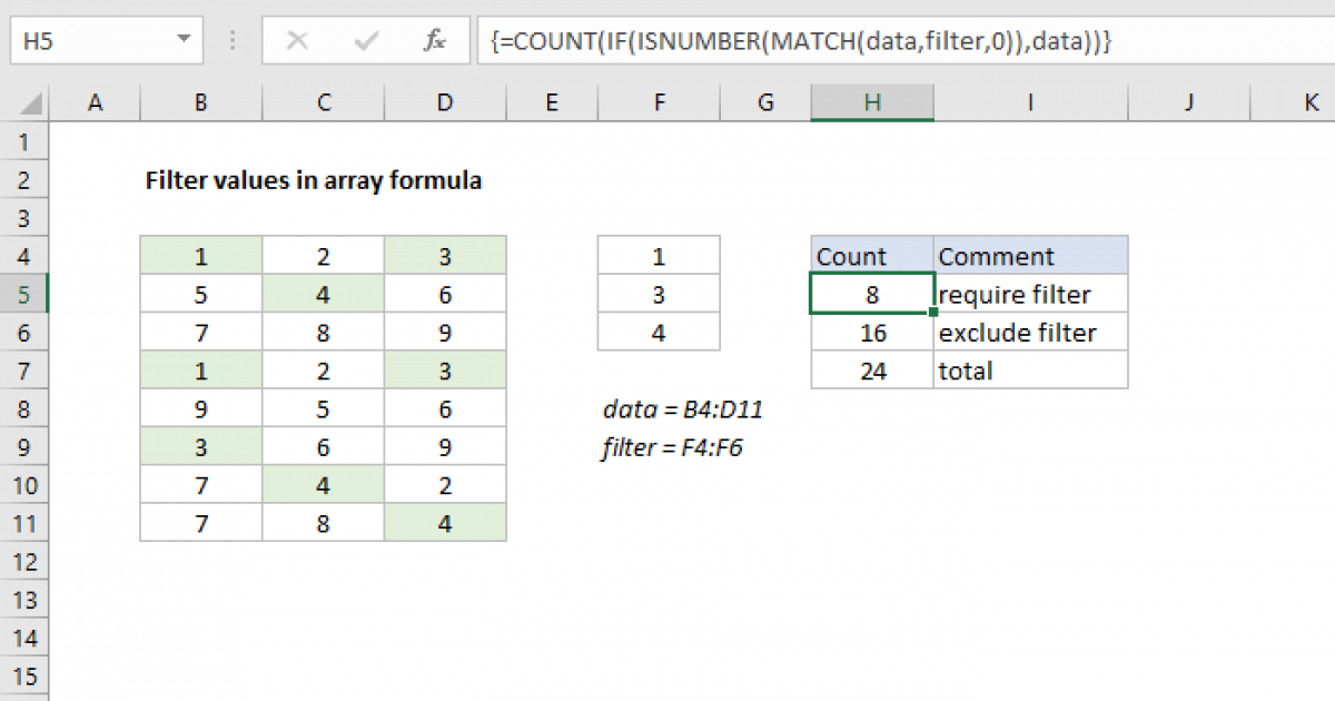 Filter Values In Array Formula Excel Formula Exceljet